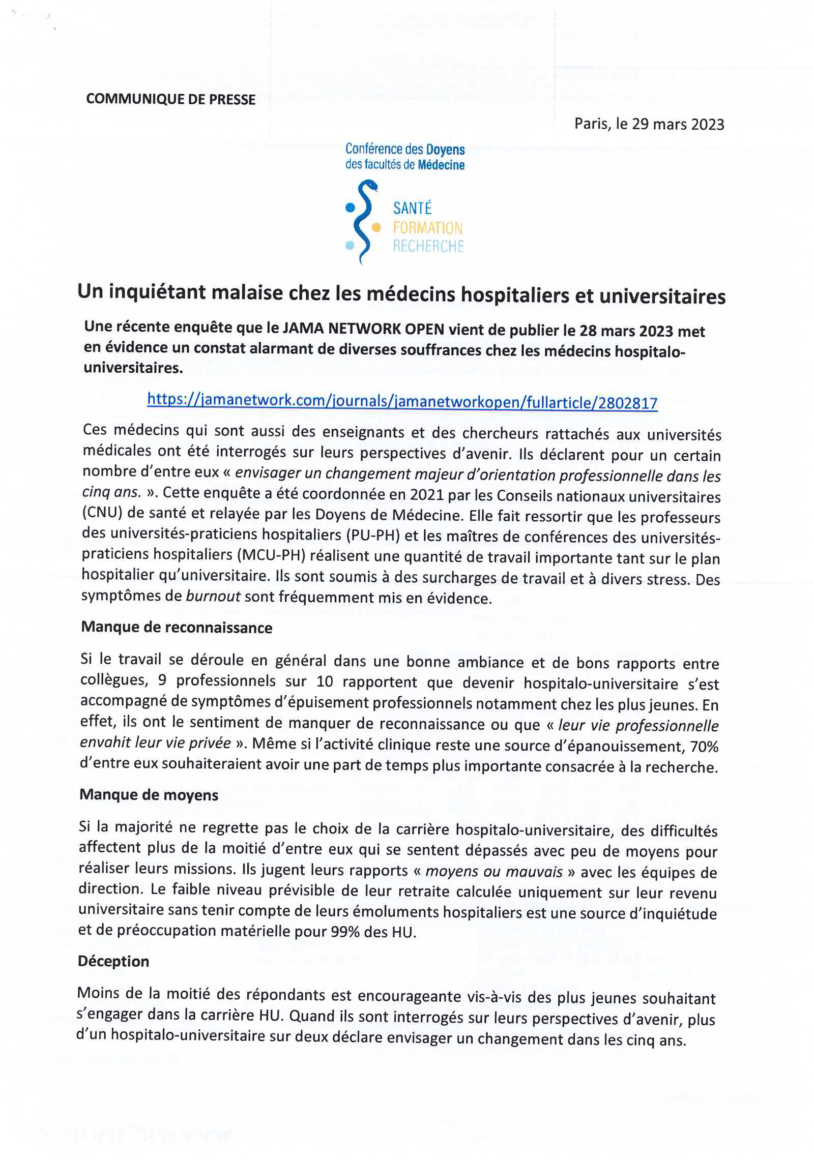 Un inquiétant malaise chez les praticiens hospitaliers et dans les CHU ...